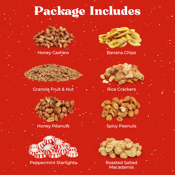 Holiday Gift Basket Tower - with Dried Fruits & Nuts Gourmet Cravings ...